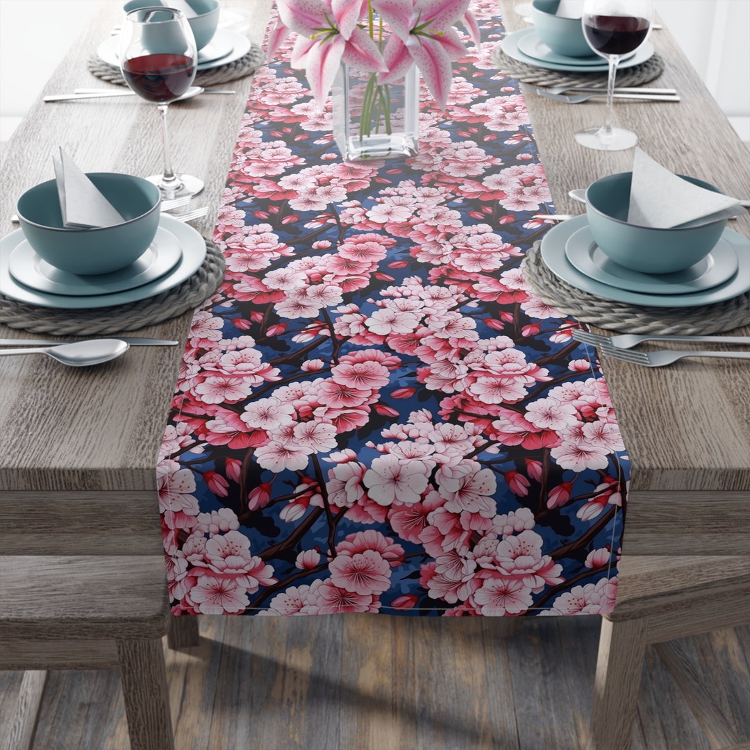 Spring Sakura Cherry Blossoms Table Runner - Etsy