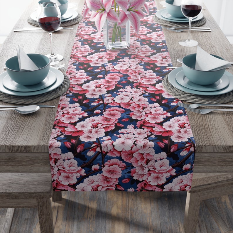 Spring Sakura Cherry Blossoms Table Runner - Etsy
