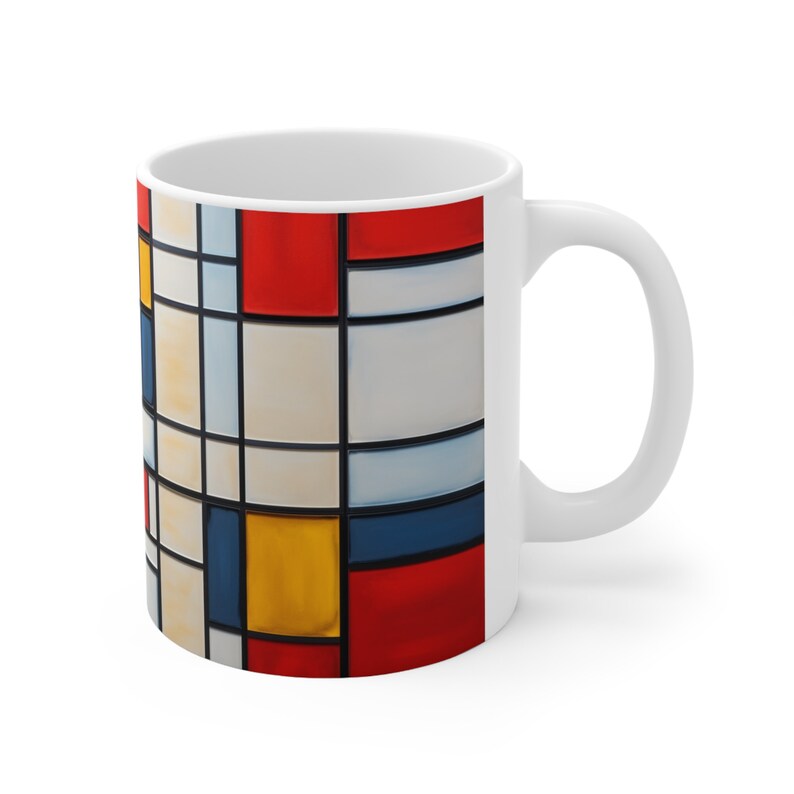 Ceramic Mug, Piet Mondrian Style Composition - Etsy