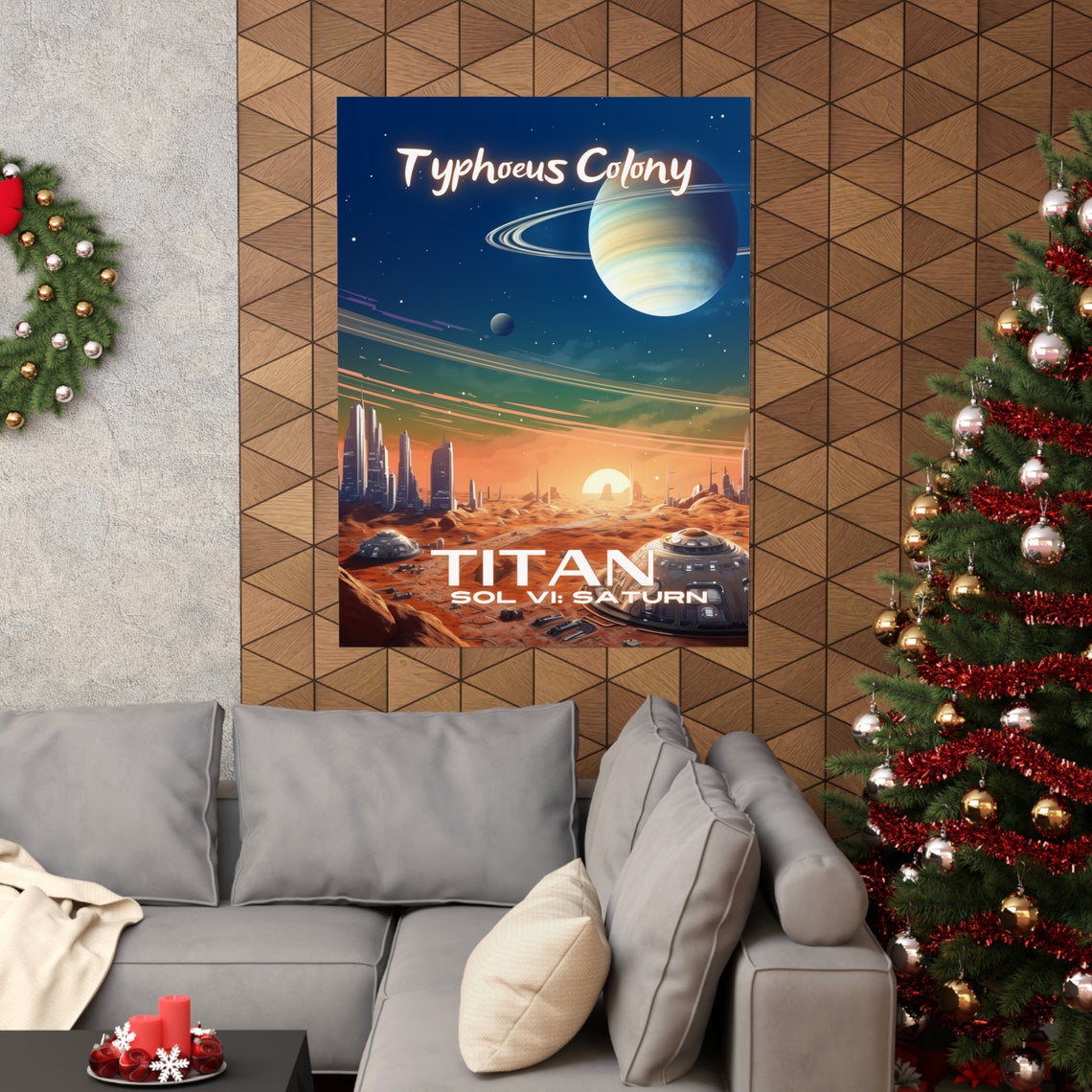 Titan Travel Poster, Saturn Moon Colony, Space Exploration Art - Etsy