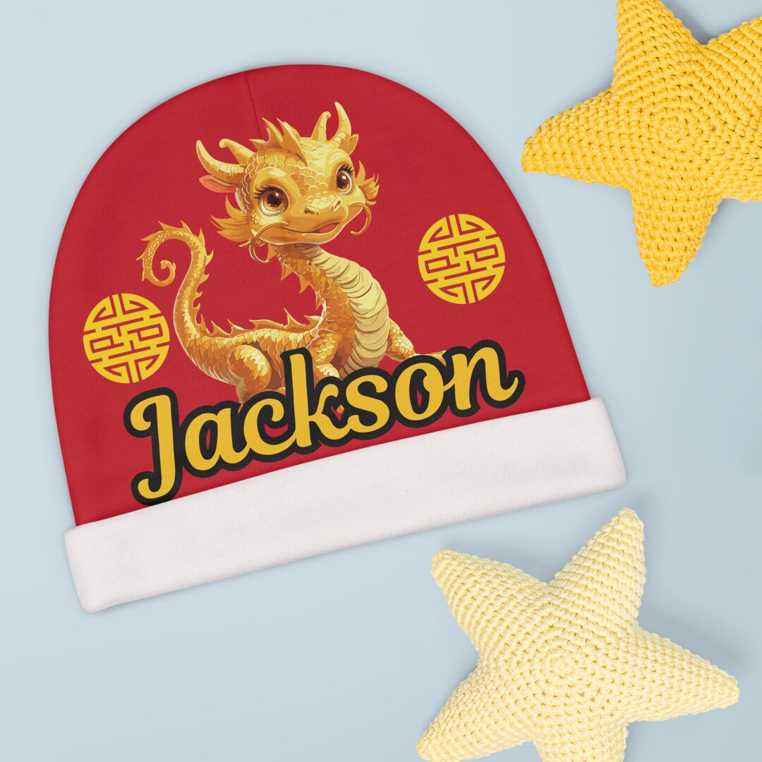 Personalized Name Lunar Zodiac Baby Beanie, Newborn Gift, Chinese New ...