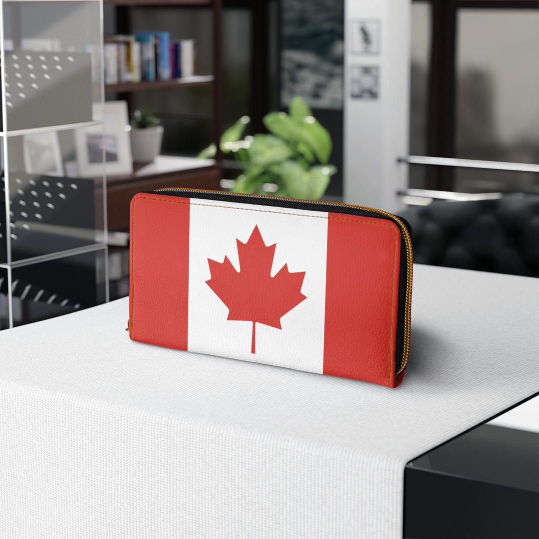 Canada Flag Wallet or Canadian Coat of Arms Wallet Faux Leather Zipper ...