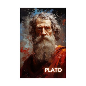 Plato Poster, Greek Philosopher, Great Thinkers, Portrait Illustration ...