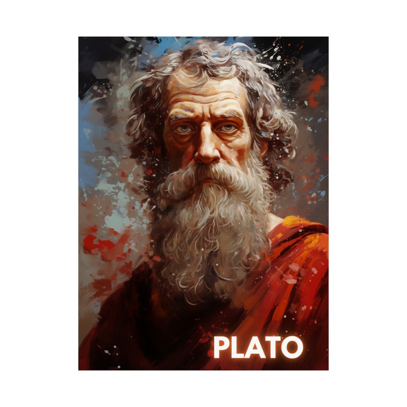Plato Poster, Greek Philosopher, Great Thinkers, Portrait Illustration ...