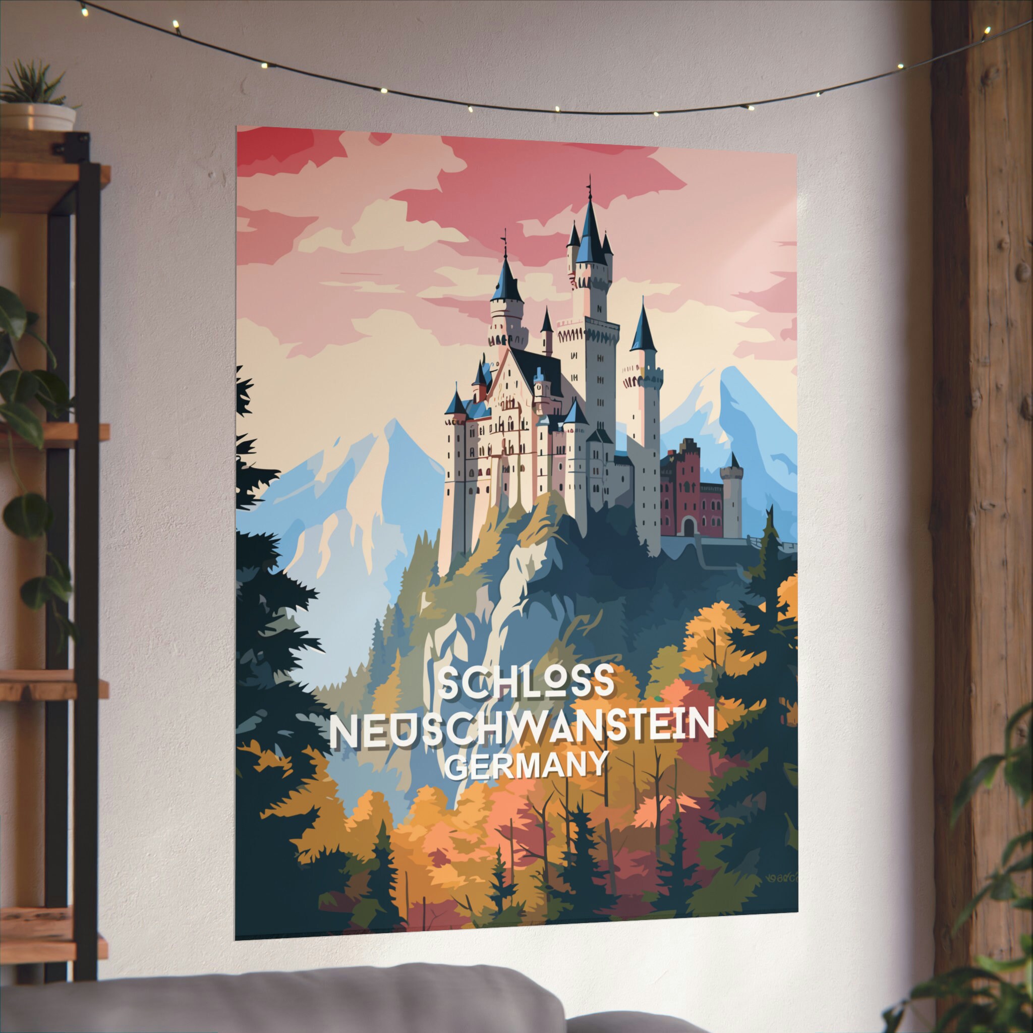 Schloss Neuschwanstein, Neuschwanstein Castle Germany, Travel Poster - Etsy