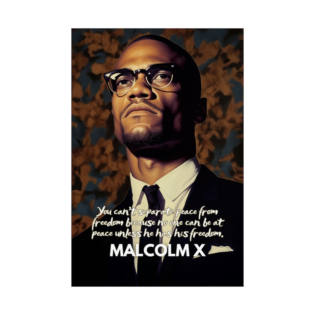 Malcolm X Poster, Black History Month, Civil Rights, Equality, Freedom ...
