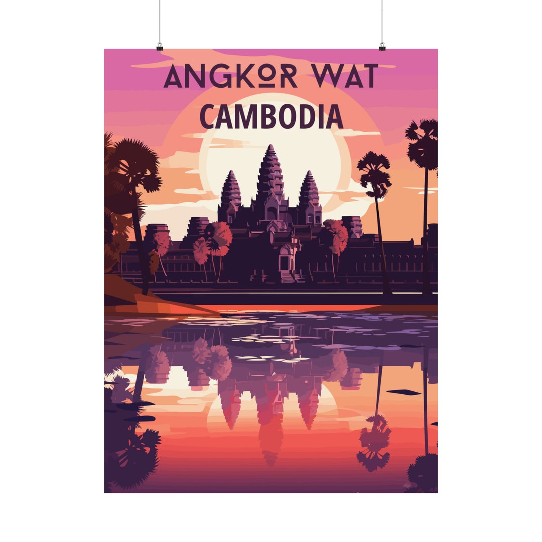 Angkor Wat Cambodia, Travel Poster - Etsy
