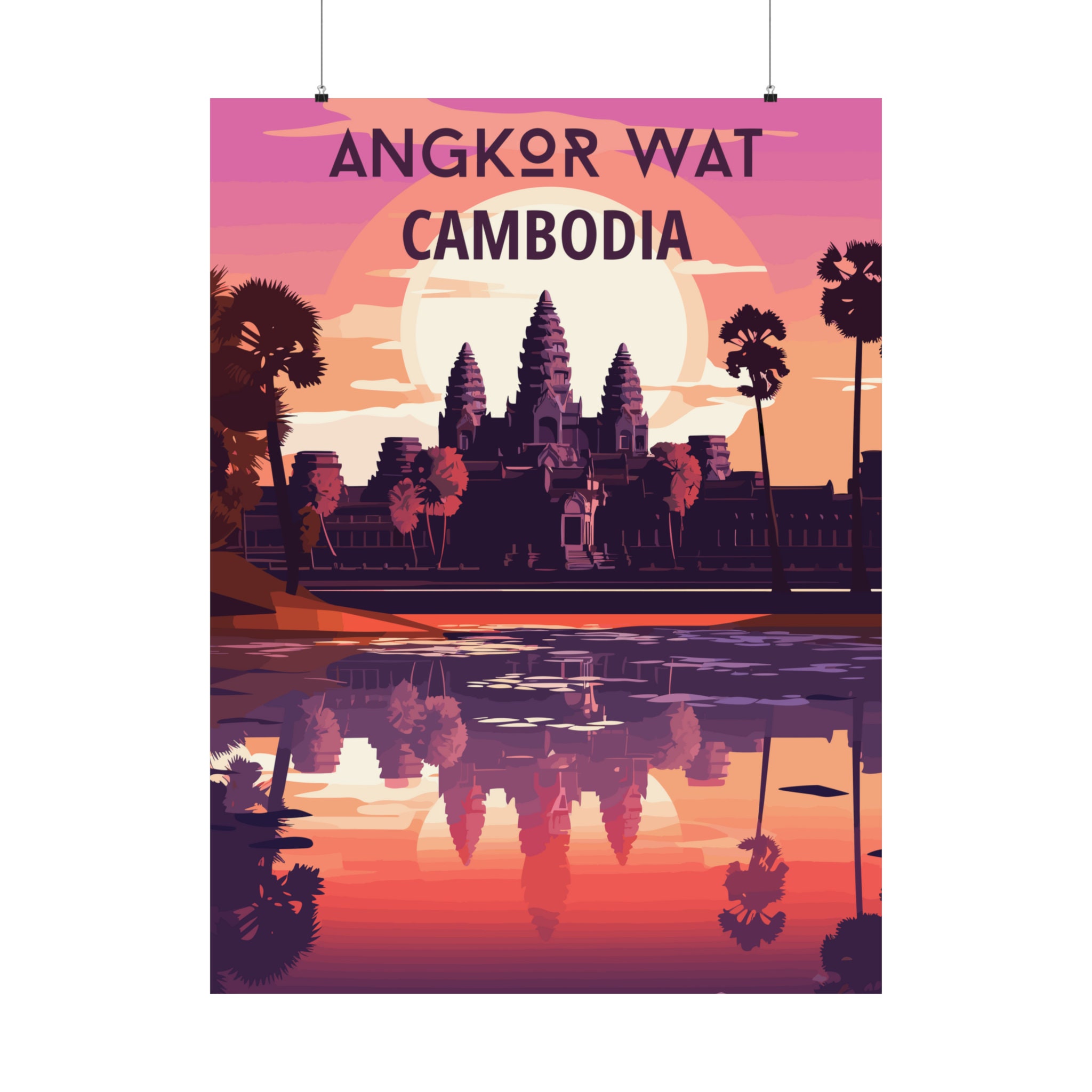 Angkor Wat Cambodia, Travel Poster - Etsy
