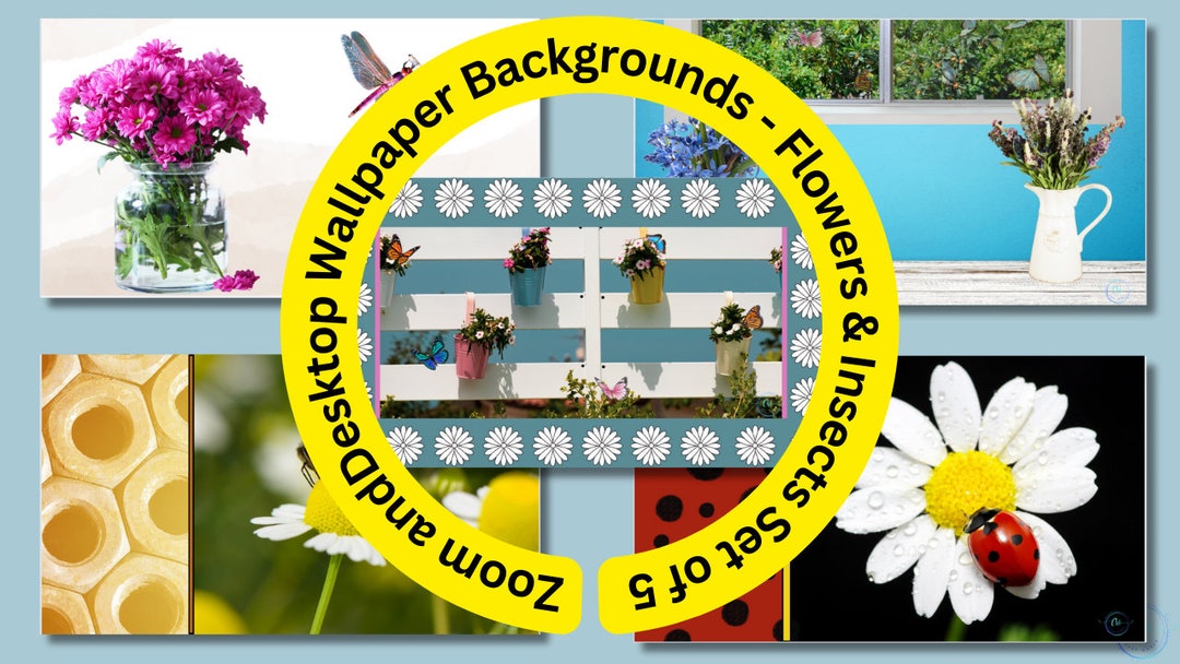 Zoom Virtual & Desktop Wallpaper Backgrounds Flowers and - Etsy