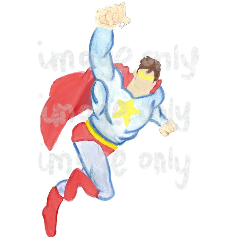 Superhero Watercolor - Etsy