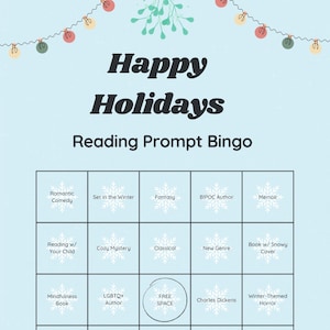 Happy Holidays Reading Prompt Bingo - Etsy