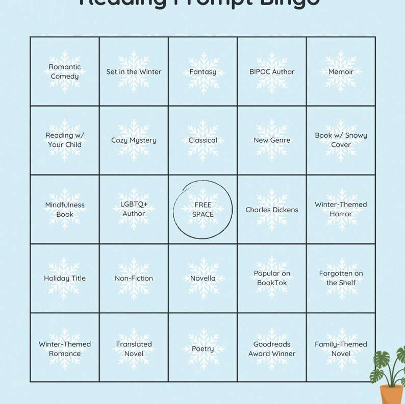 Happy Holidays Reading Prompt Bingo - Etsy