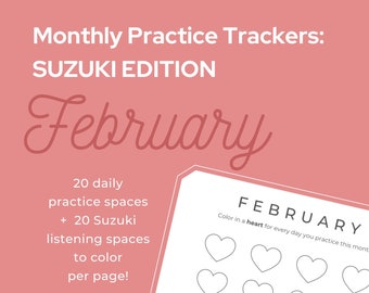 JULY - Monthly Piano Practice Tracker (SUZUKI) | Pdf Digital Download ...