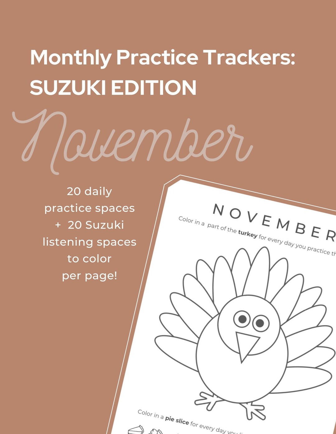 NOVEMBER - Monthly Piano Practice Tracker (SUZUKI) | Pdf Digital ...