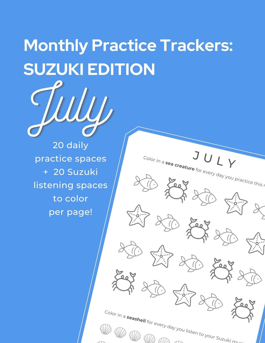 JULY Monthly Piano Practice Tracker SUZUKI Pdf Digital - Etsy