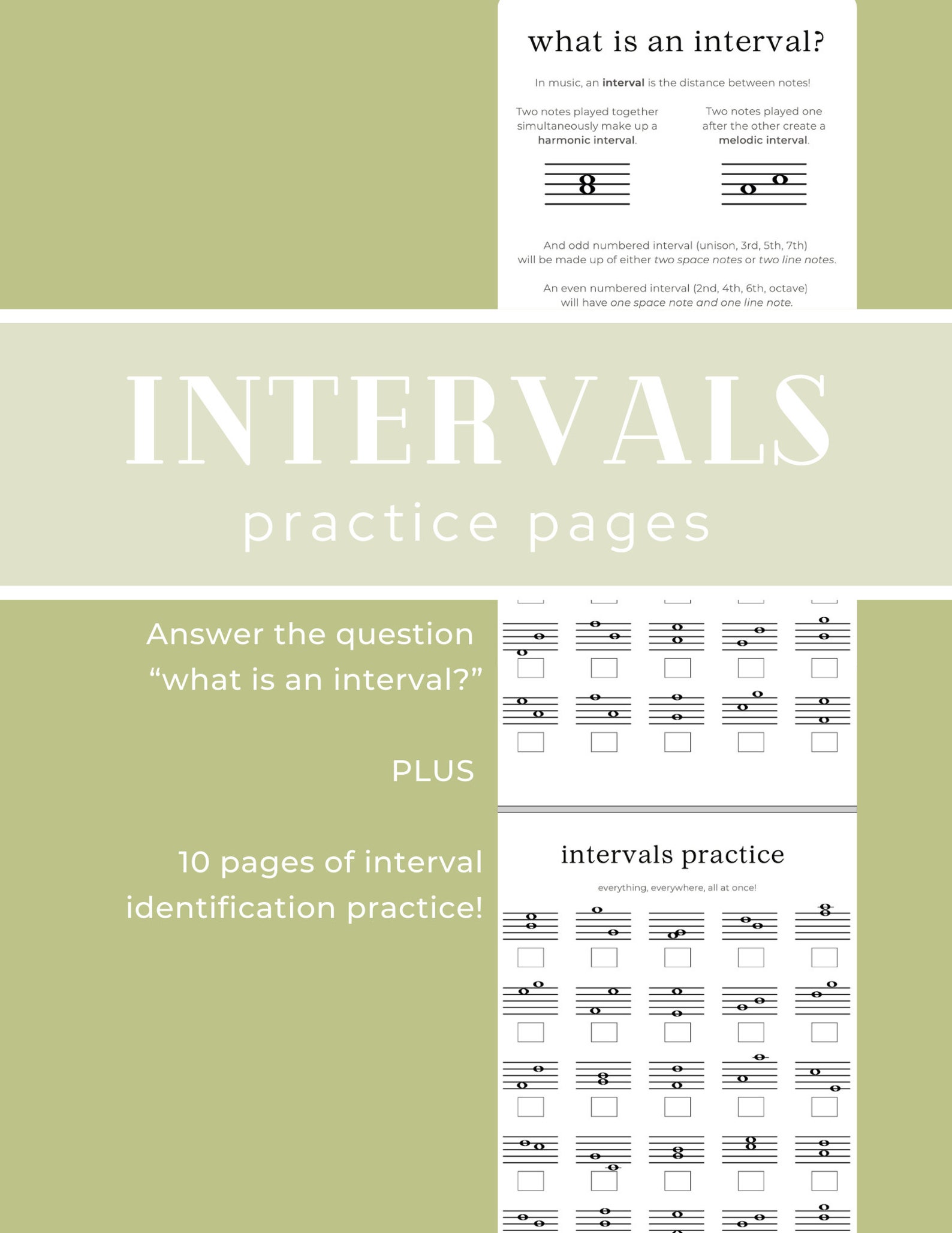 INTERVAL PRACTICE PAGES | Music Theory | Sight Reading | Music ...