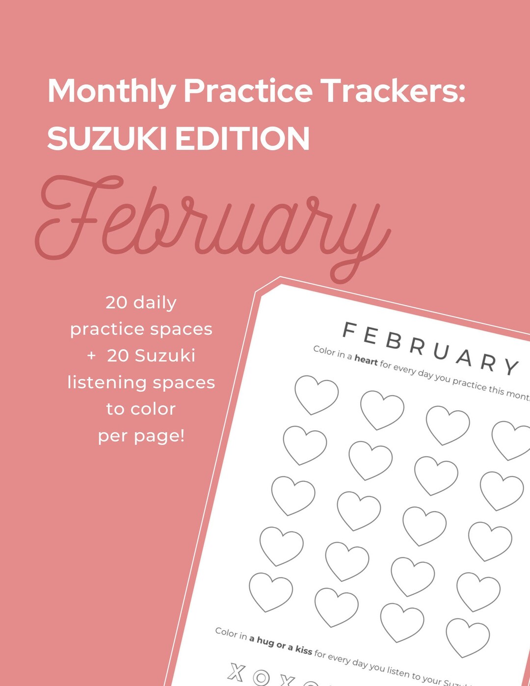 FEBRUARY - Monthly Piano Practice Tracker (SUZUKI) | Pdf Digital ...