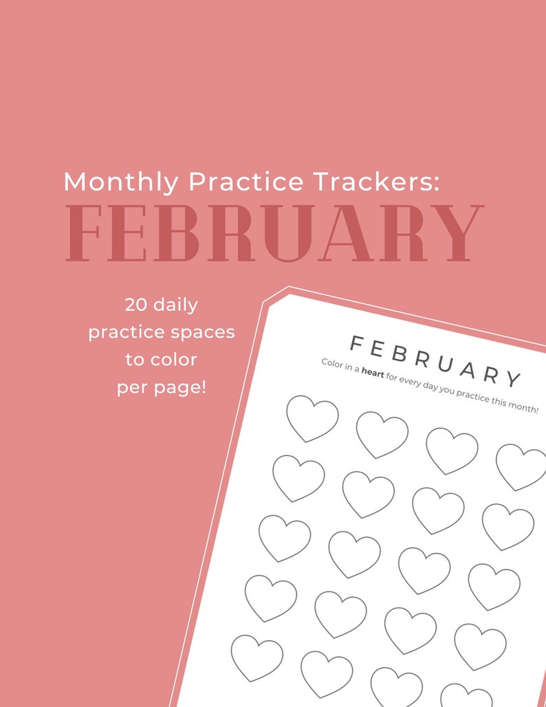 FEBRUARY - Monthly Piano Practice Tracker | Pdf Digital Download ...