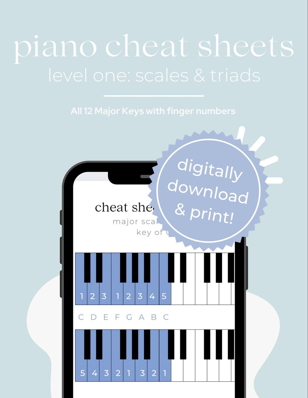 PIANO CHEAT SHEETS: Level 1 - Scales & Triads | Piano Lessons ...