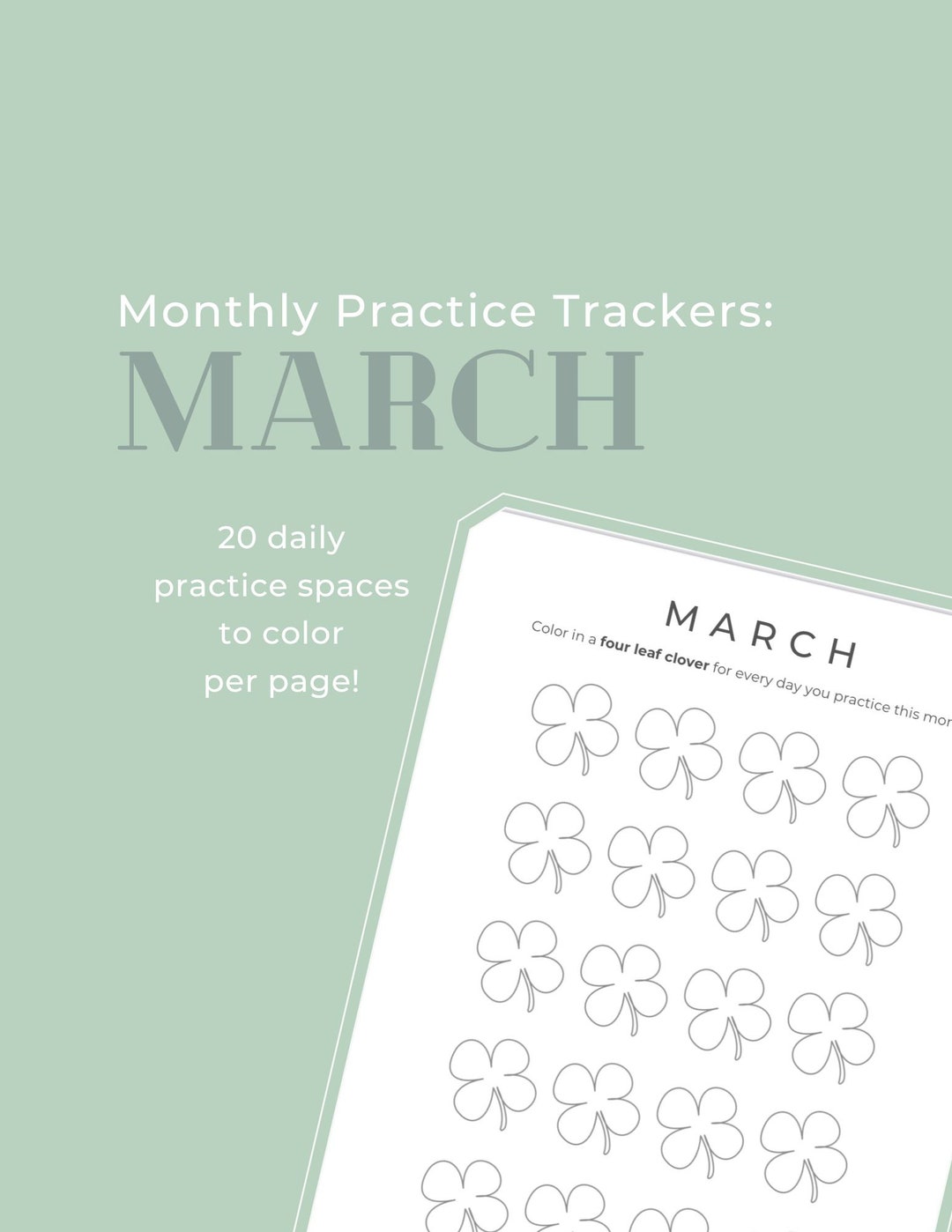 MARCH - Monthly Piano Practice Tracker | Pdf Digital Download ...