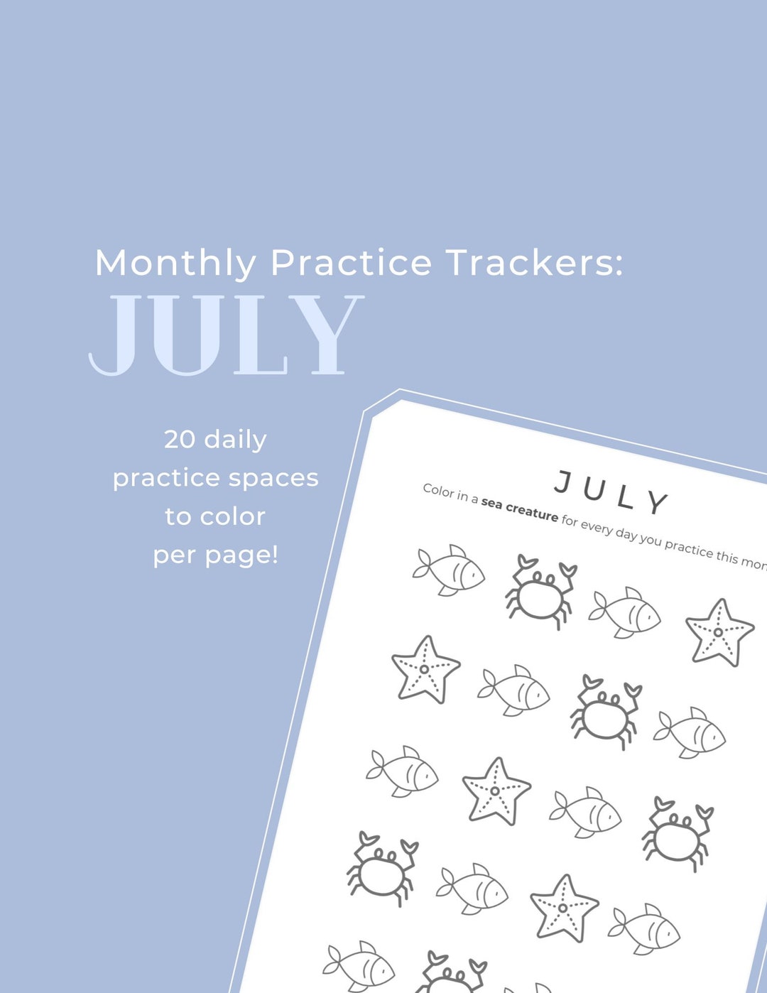 JULY - Monthly Piano Practice Tracker | Pdf Digital Download | Summer ...