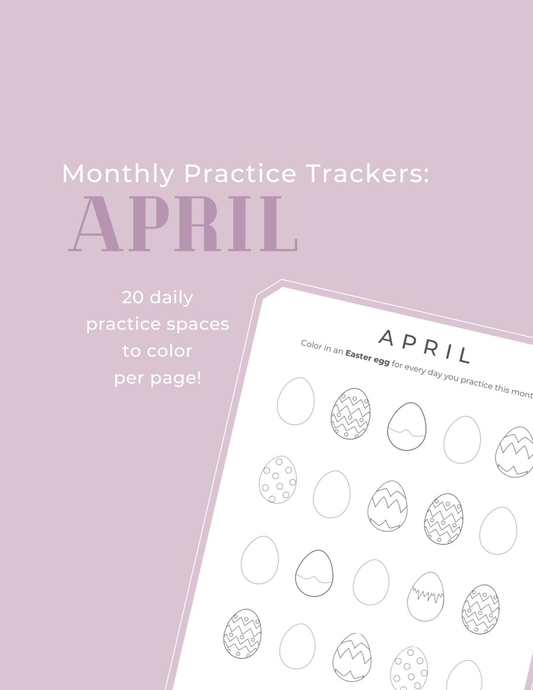APRIL EASTER EGG- Monthly Piano Practice Tracker | Pdf Digital Download ...