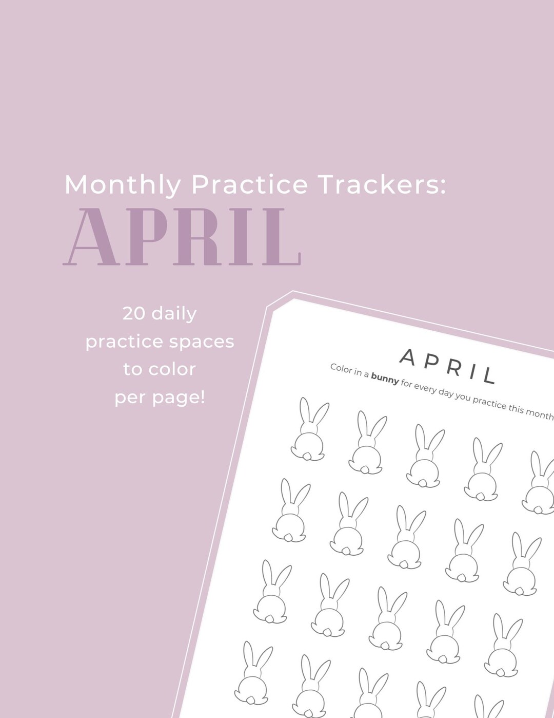 APRIL EASTER BUNNY - Monthly Piano Practice Tracker | Pdf Digital ...
