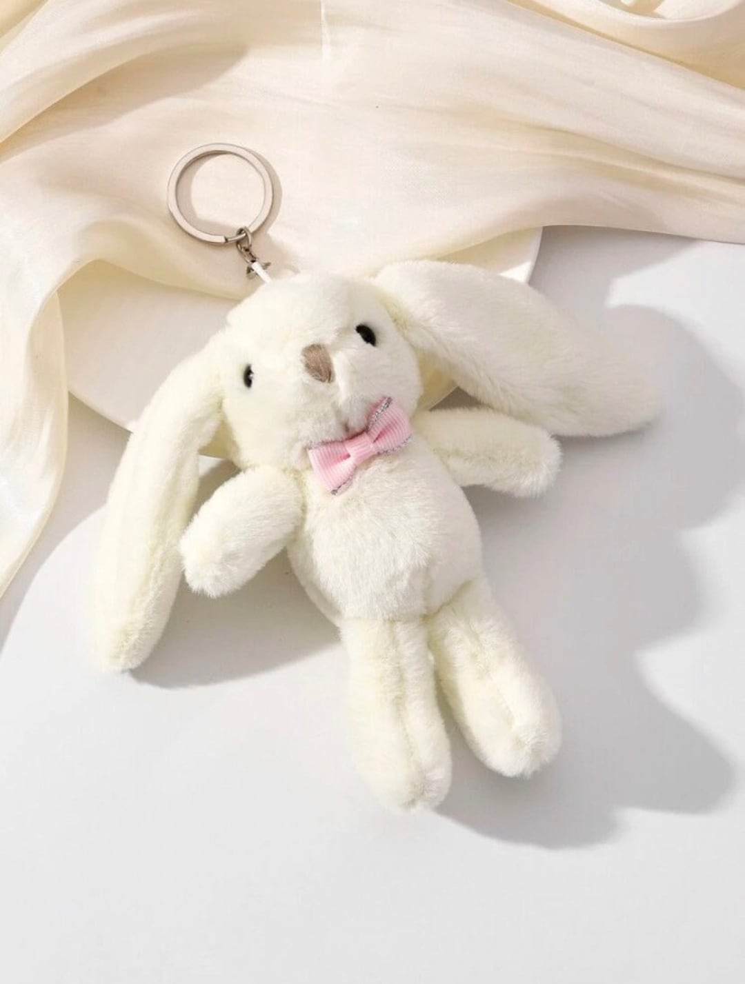 Cute Long Eared Rabbit Plush Keychain - Etsy