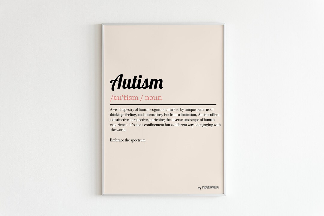 Autism Print Autism Poster Autism Definition - Etsy