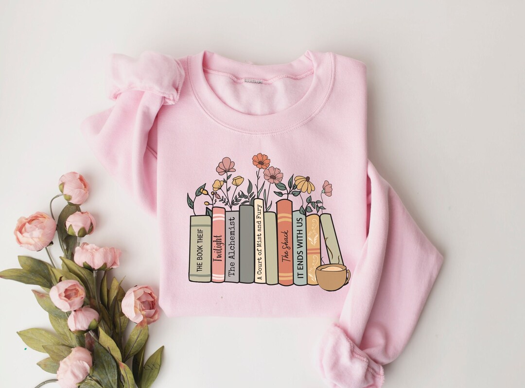 Custom Bookshelf Sweatshirt, Personalized Book Crewneck, Book ...