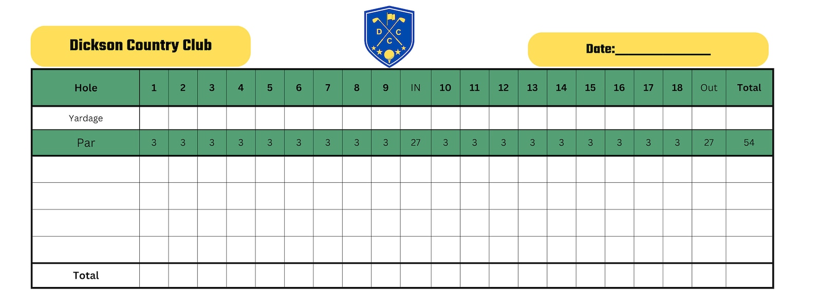 Golf Course Scorecard Editable Canva Template - Etsy
