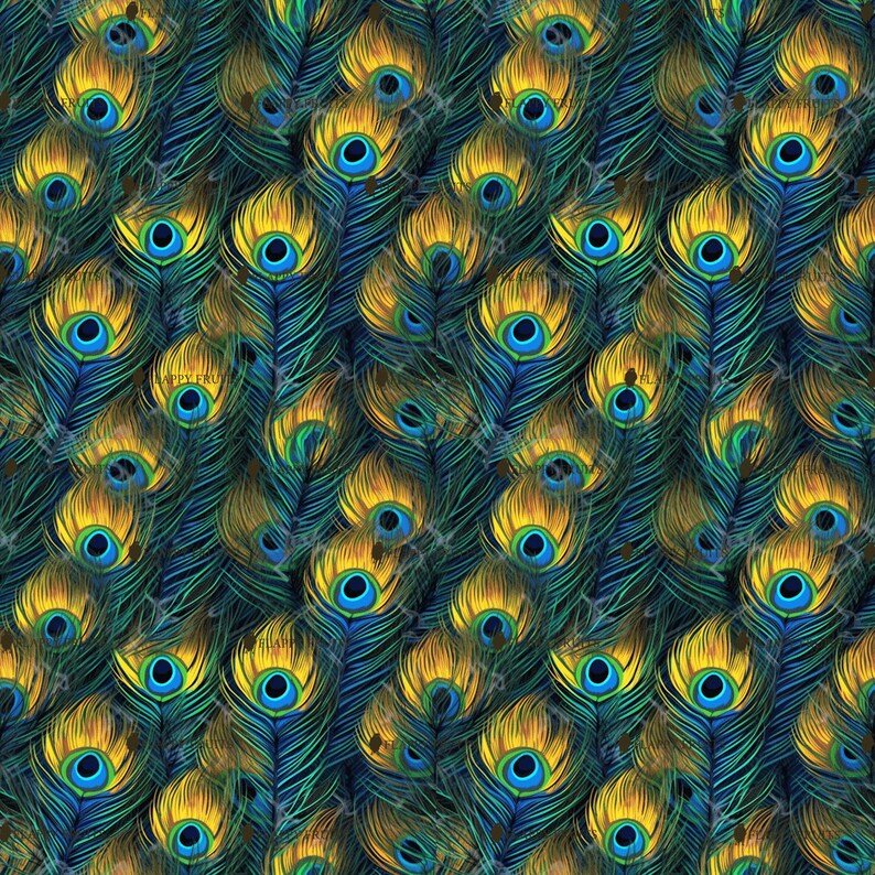 Digital Paper Peacock Feathers Seamless Tileable Tile Animal - Etsy