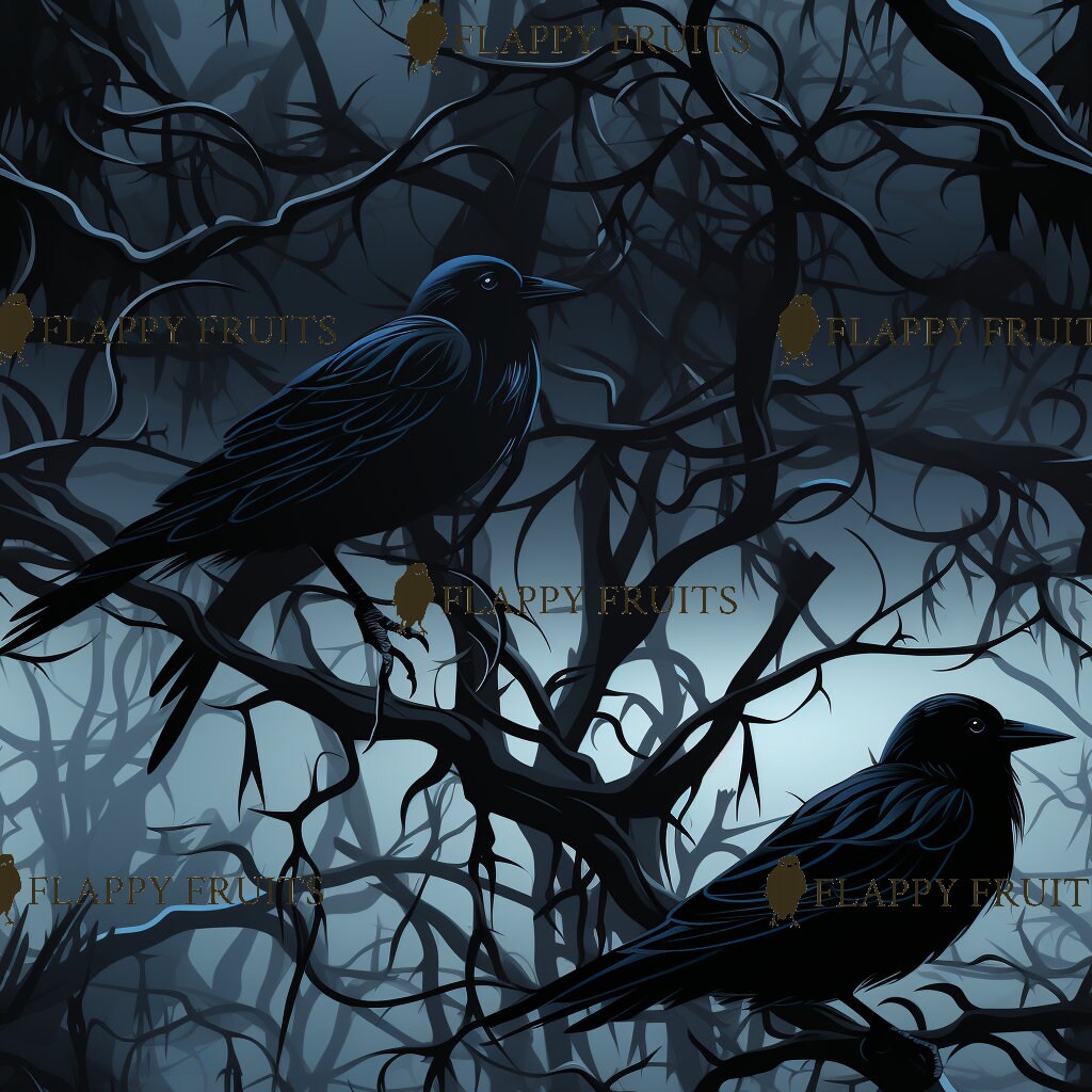 Digital Paper Dark Creepy Crows Gothic Seamless Tileable - Etsy