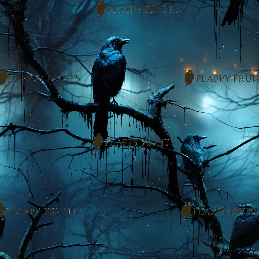 Digital Paper Dark Creepy Crows Gothic Seamless Tileable - Etsy
