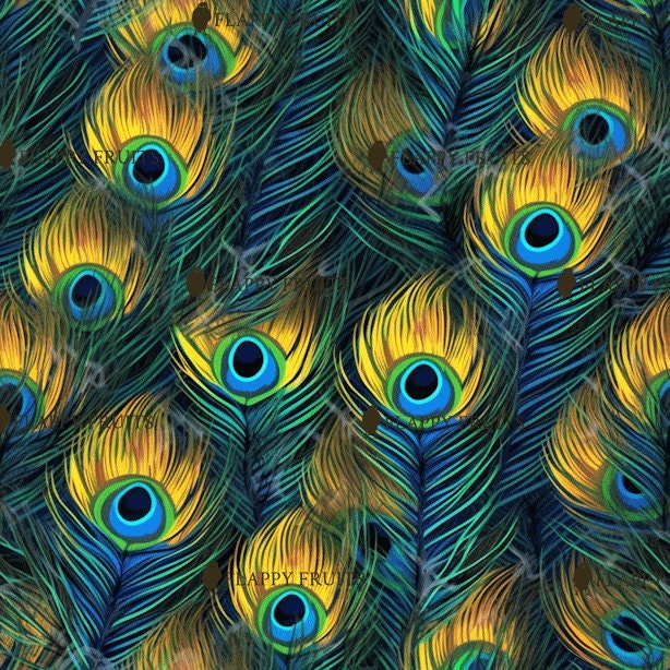 Digital Paper Peacock Feathers Seamless Tileable Tile Animal Repeating ...