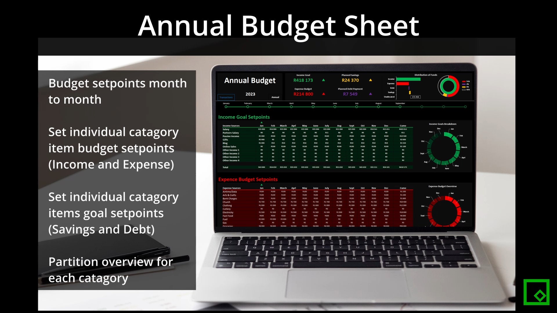 Excel Budget Sheet Template - Etsy