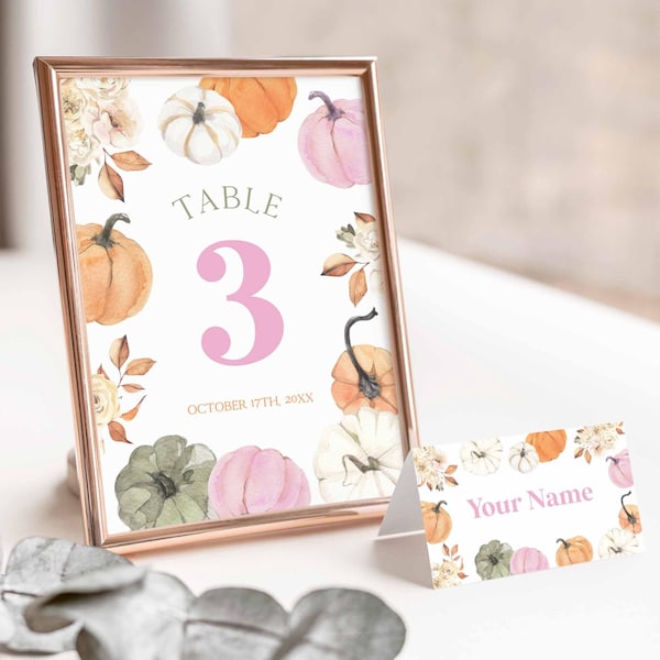 Pumpkin Table Number - Etsy