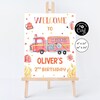 Firetruck Welcome Sign Firefighter Birthday Party Sign Fireman Party ...