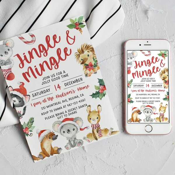 Australian Christmas Party Invite - Etsy