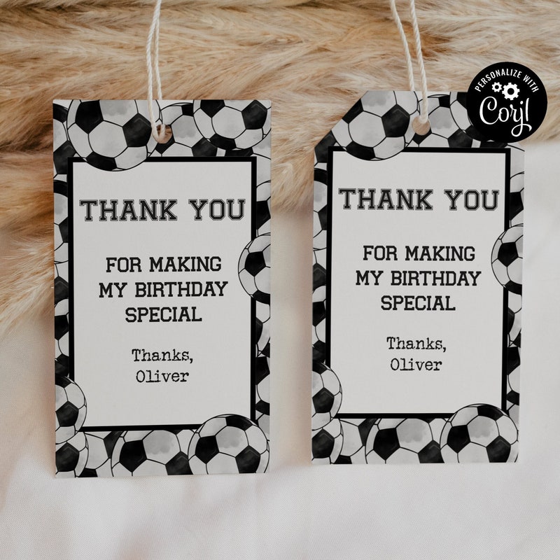 Soccer Thank You Tag - Etsy