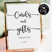 Editable Minimalist Cards and Gifts Sign Simple Gift Table Sign Modern ...