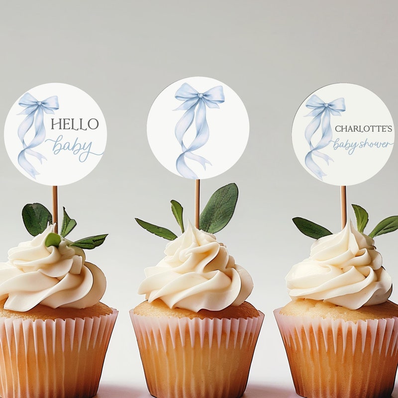 Bow Cupcake Toppers - Etsy