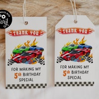 Editable TWO Fast Birthday Thank You Card Racecar 2nd Birthday Note Car ...