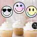 Editable Pastel Smiley Face Birthday Cupcake Topper Template Girl ...