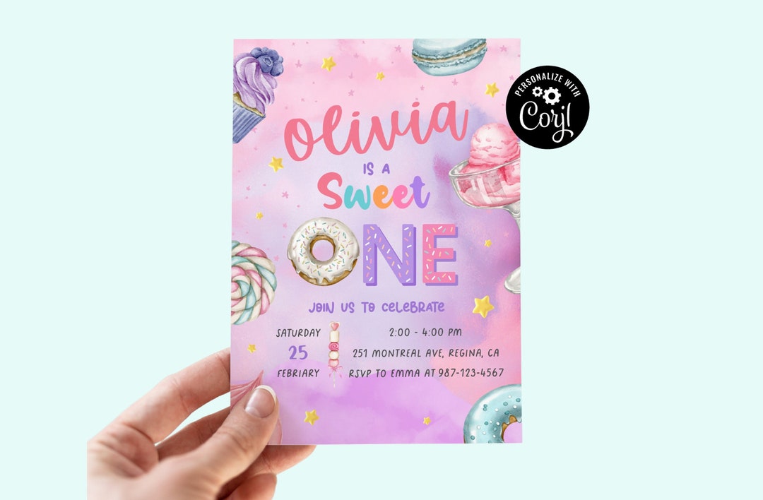 Editable Sweet Party Invitation Sweets Birthday Invitation Sweet ...
