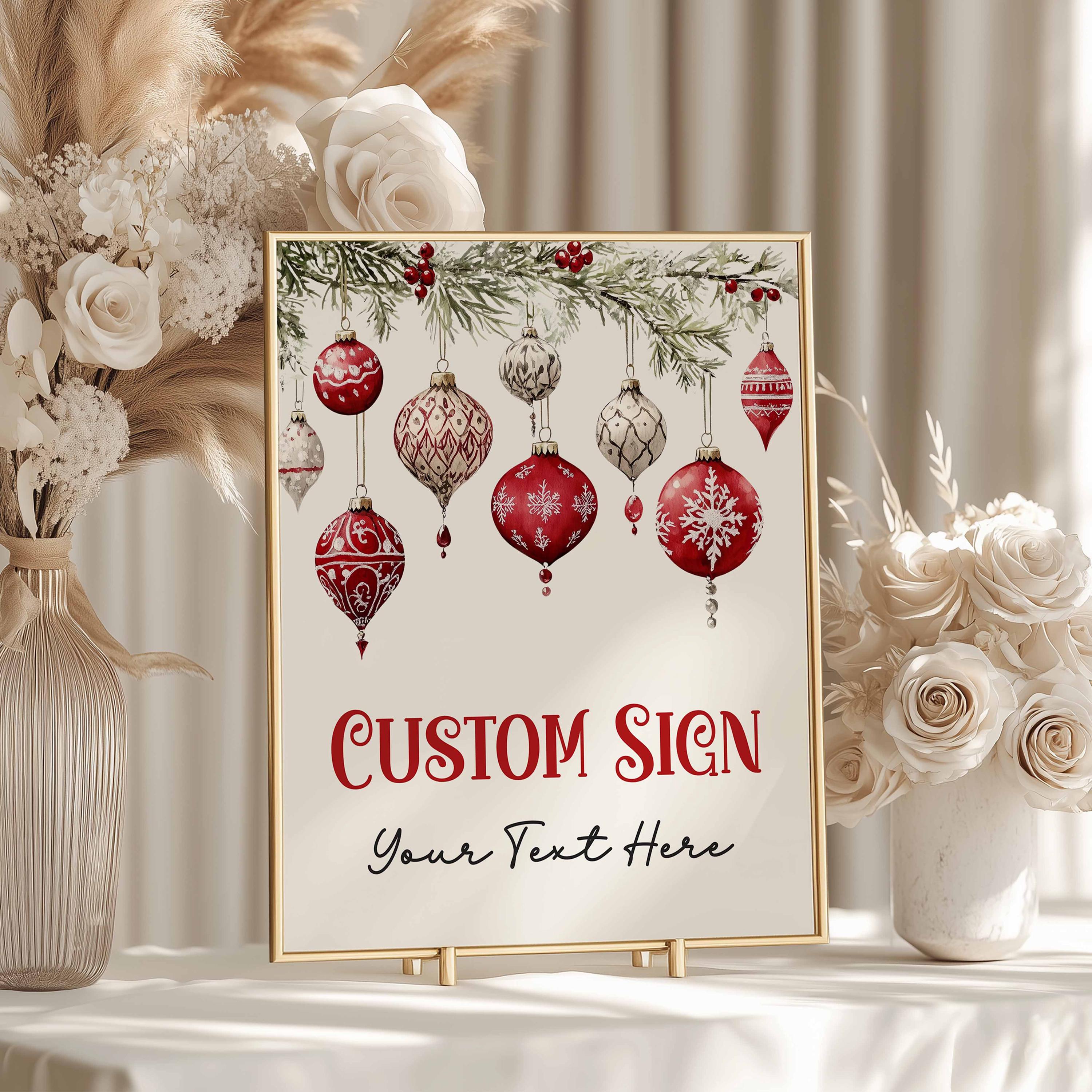 Christmas Custom Sign Template Holiday Custom Sign Christmas Party ...