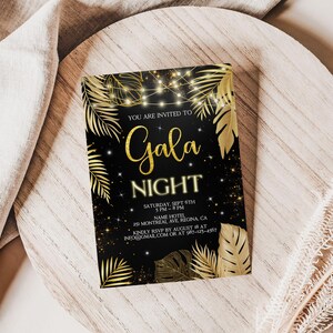 Editable Tropical Gala Night Invitation Business Corporate Party Invite ...