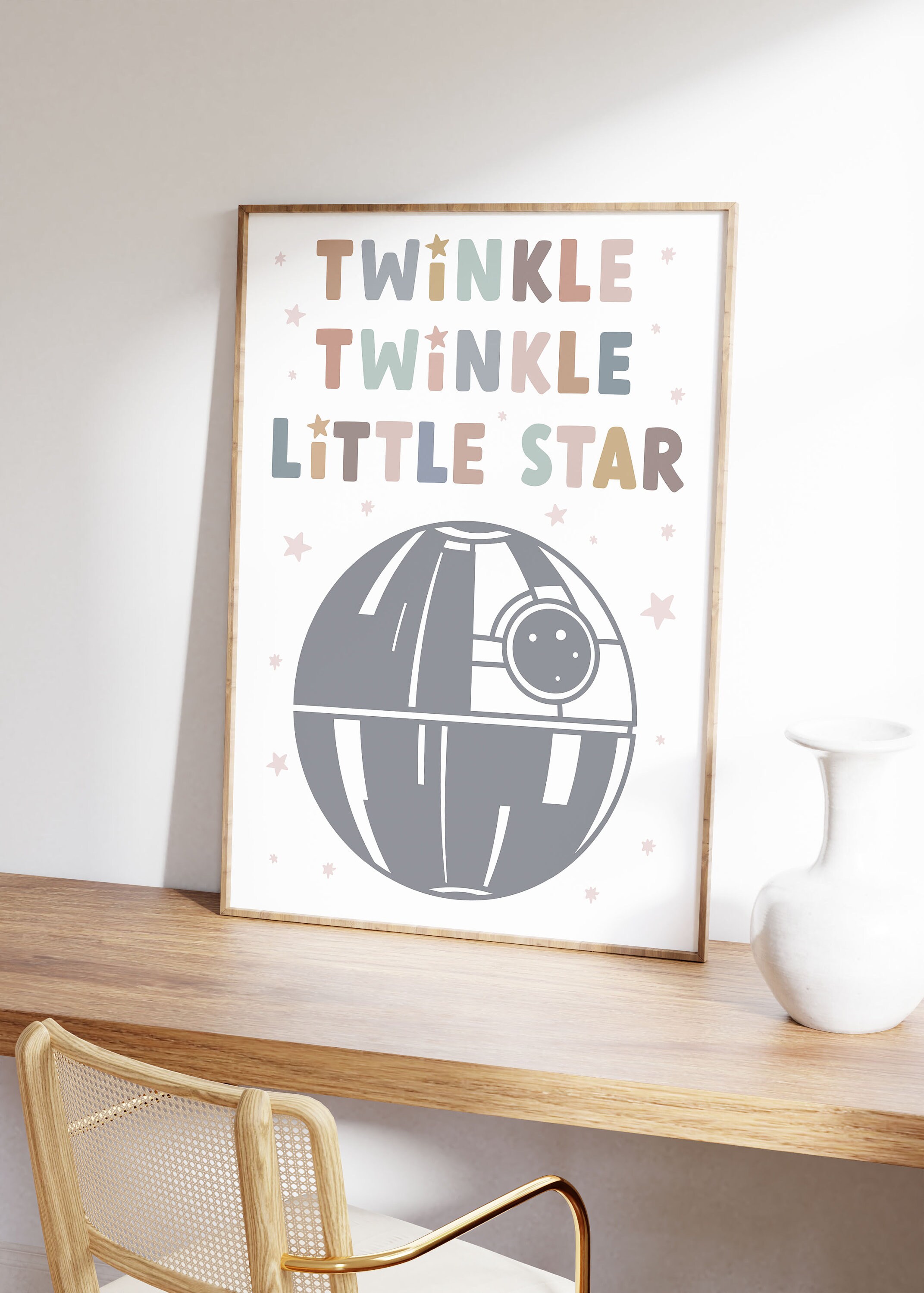 Twinkle Twinkle Little Star War : Death Star Nursery Art Print - Etsy