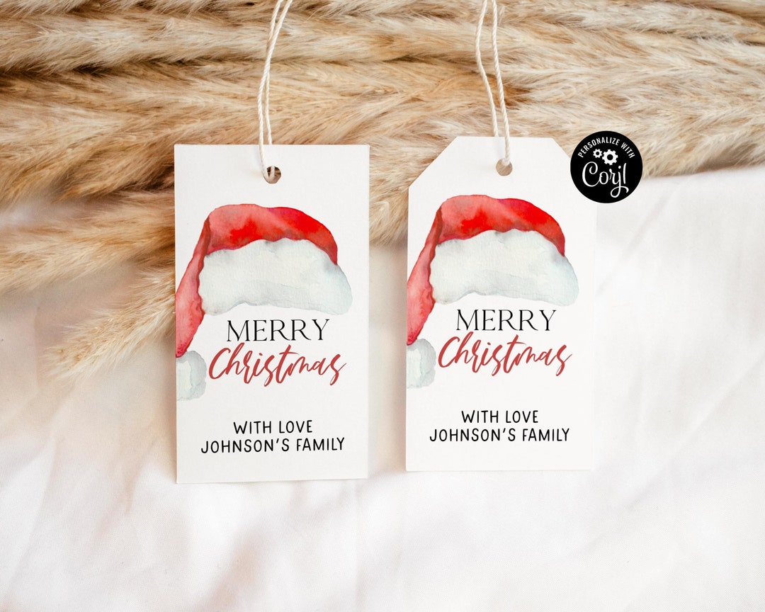 Christmas Party Gift Tag Template Christmas Thank You Tag Holiday Gift ...