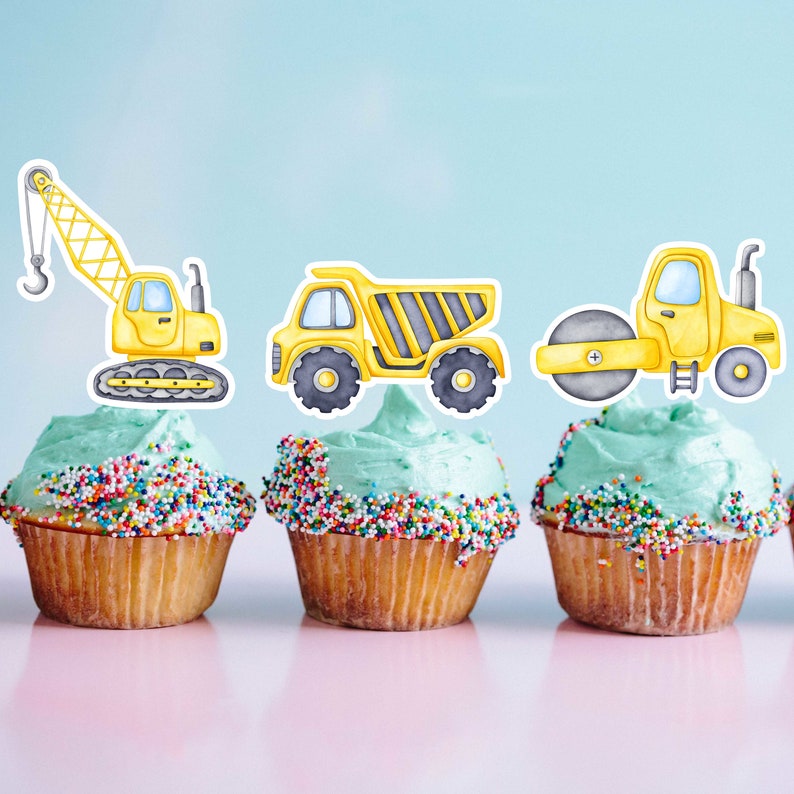 Editable Modern Construction Birthday Bundle Dump Trucks Party Bundle ...